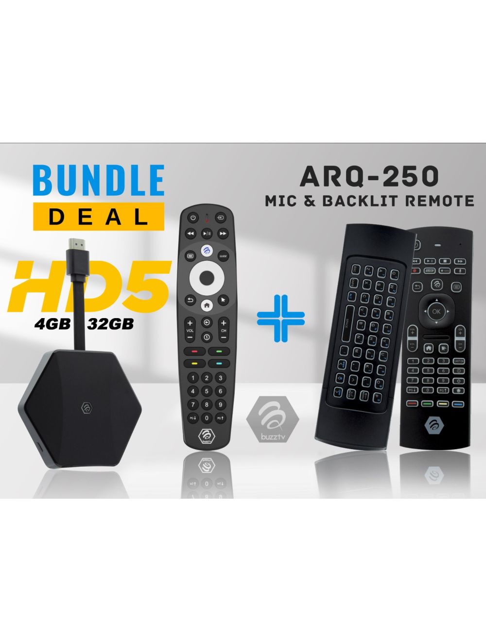 Buzztv HD5 UHD 4K Android 11 Stick 4GB /32GB with Backlit Microphone ...
